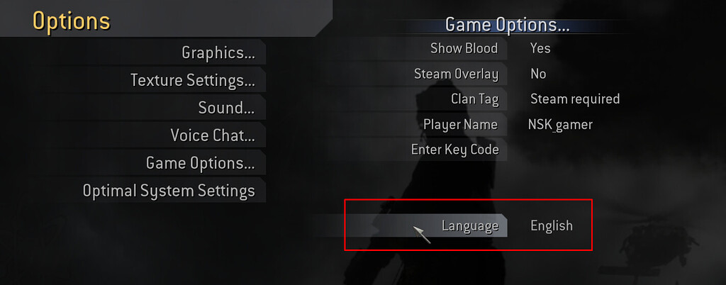 Options - Game Options - Language - CoD4x | Client Support - CoD4x Mod